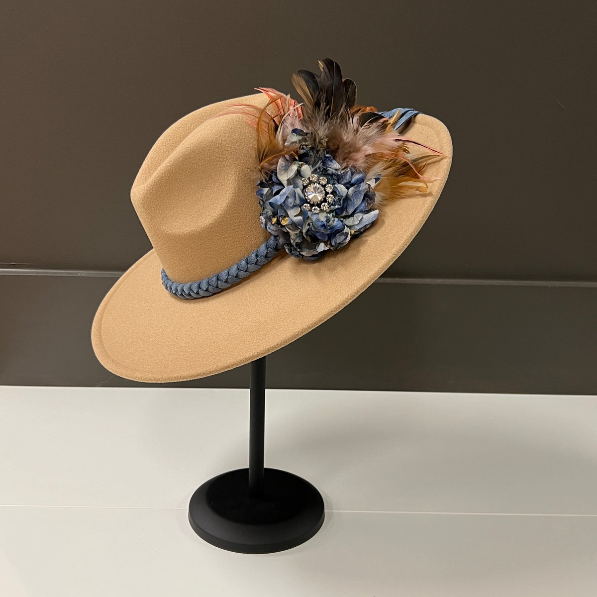Briar Hat - Floral Feather Band — Rockwall Artisan Home