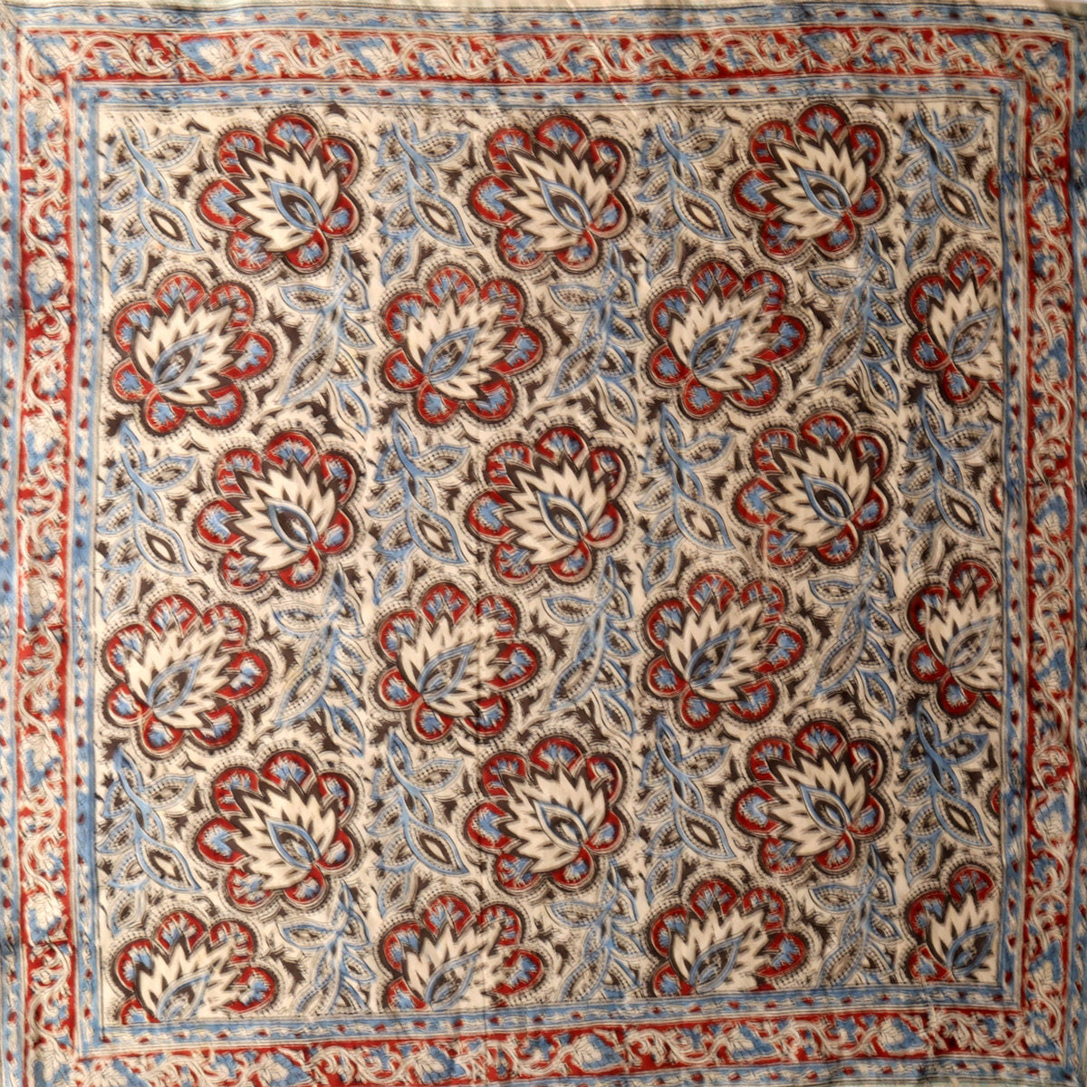 Cotton Voile Bandana - Brick/Blue — Rockwall Artisan Home